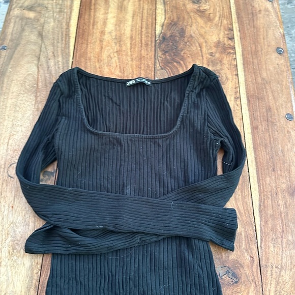 Zara | Tops | Zara Square Neck Bodysuit | Poshmark